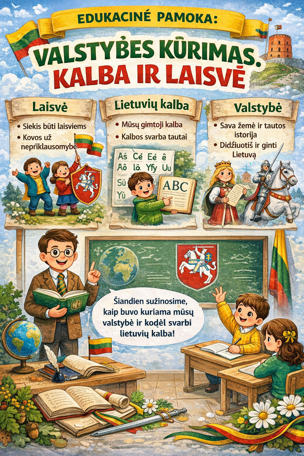 Valstybės kūrimas. Kalba ir laisvė - Biržų „Aušros“ pagrindinė mokykla